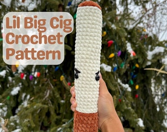 Lil Big Cig Crochet Cigarette Plushie Soft Amigurumi Angry Cigarette ...