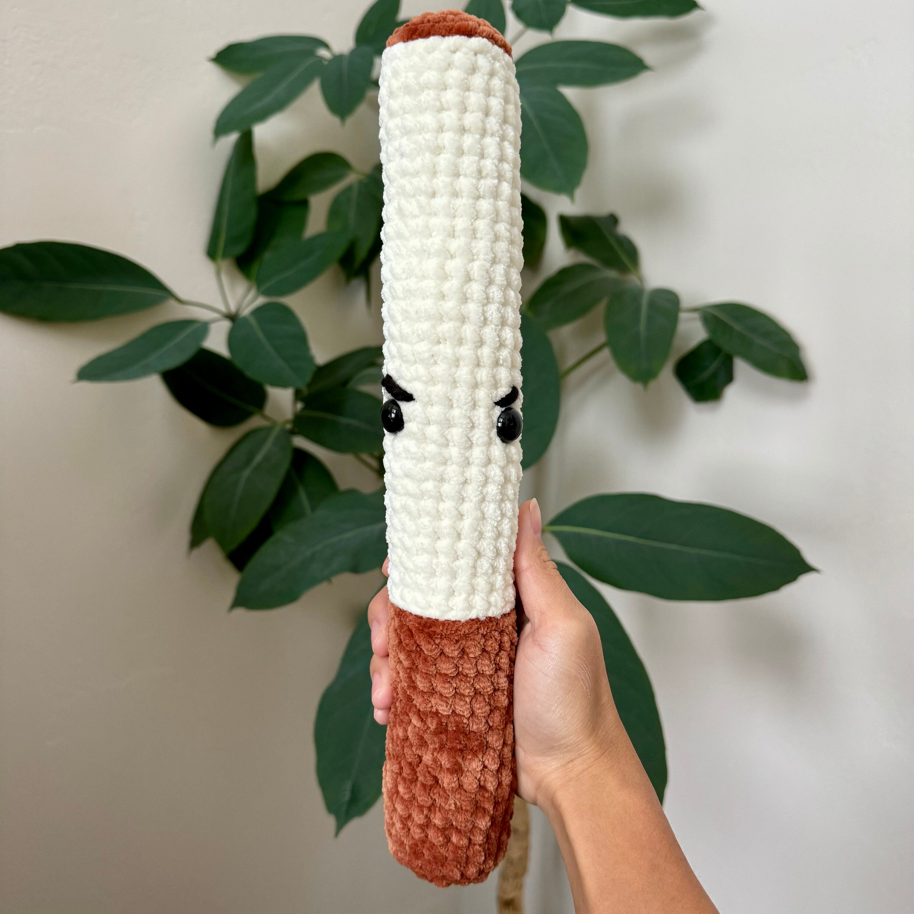 Lil Big Cig Crochet Cigarette Plushie Soft Amigurumi Angry Cigarette ...