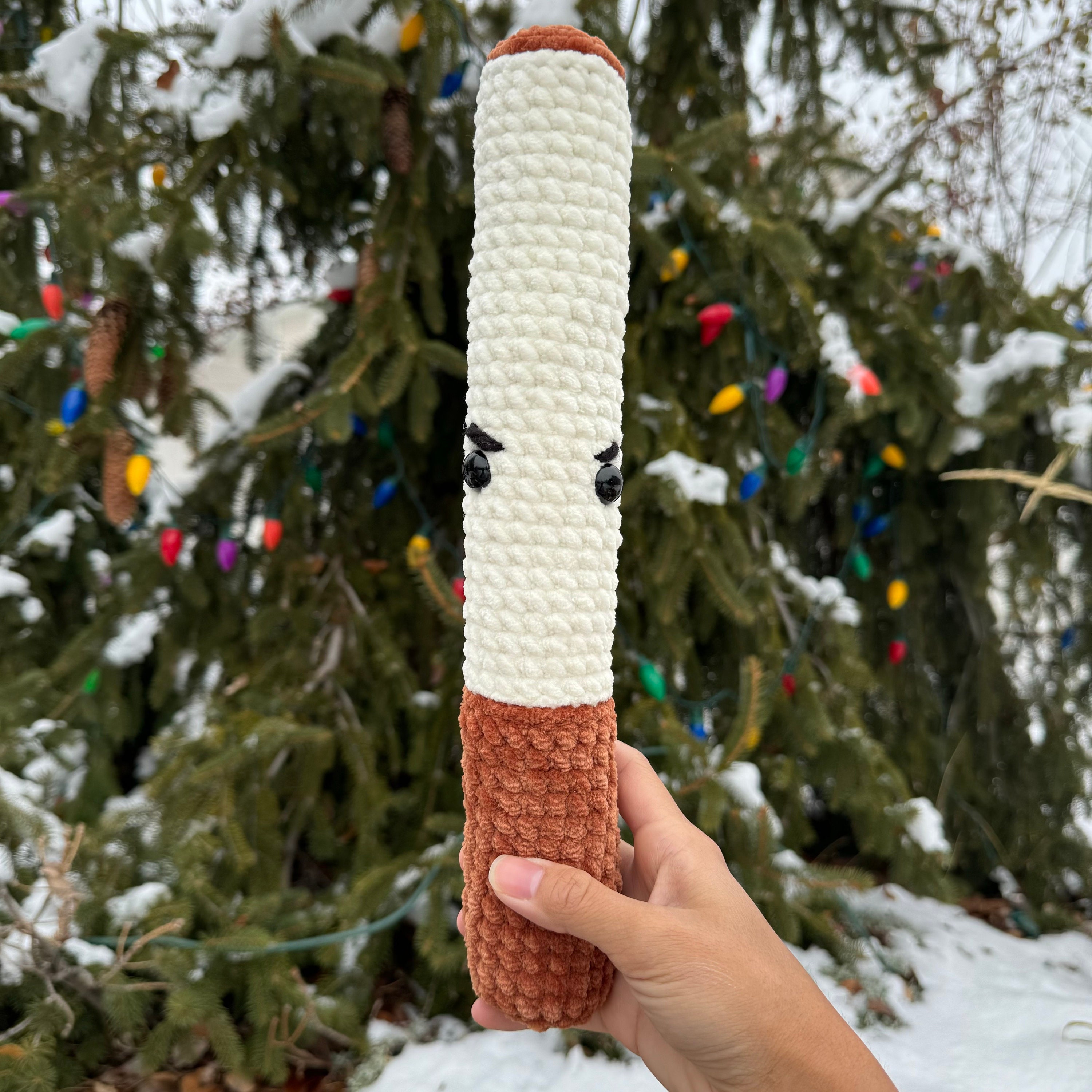 Lil Big Cig Crochet Cigarette Plushie Soft Amigurumi Angry Cigarette ...
