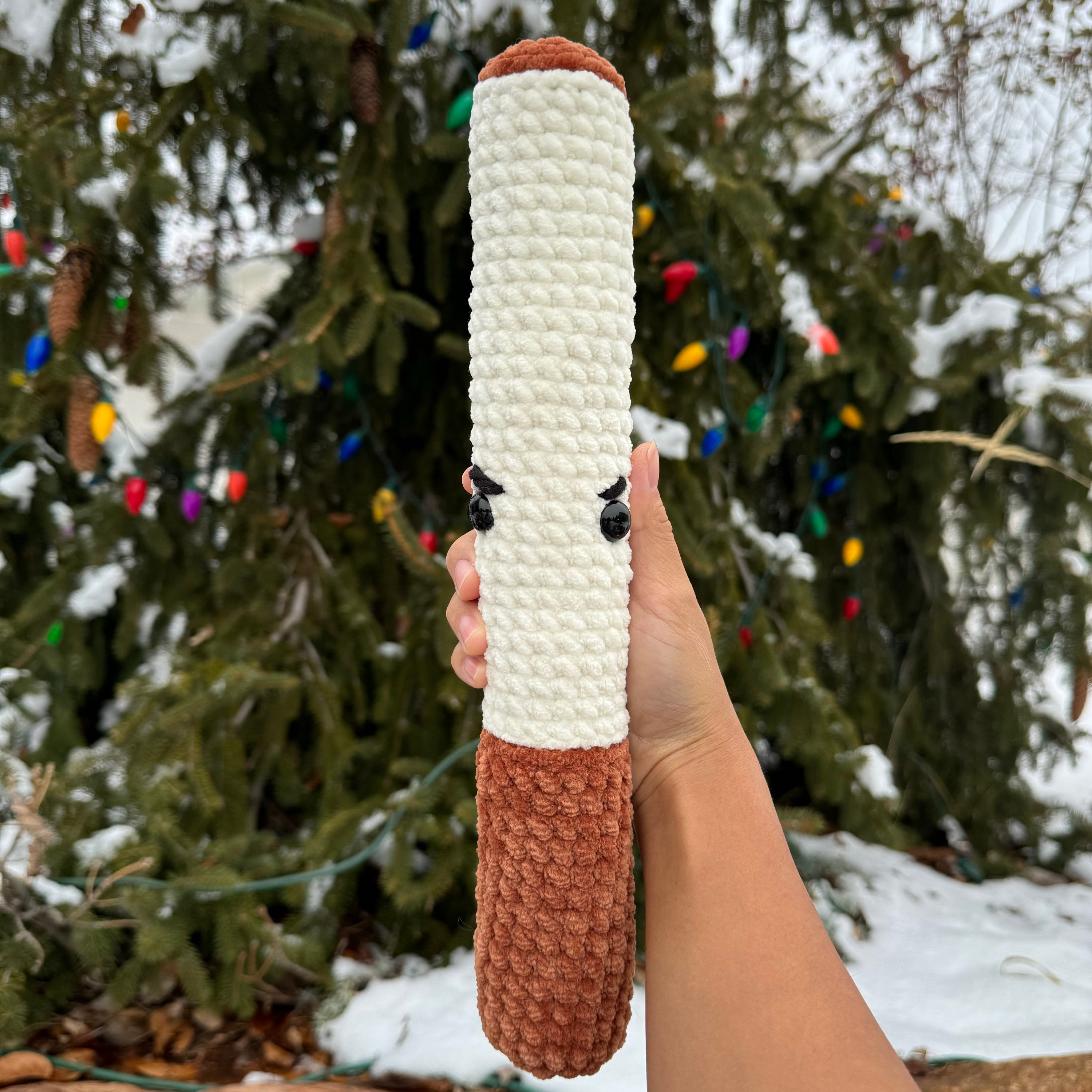 Lil Big Cig Crochet Cigarette Plushie Soft Amigurumi Angry Cigarette ...