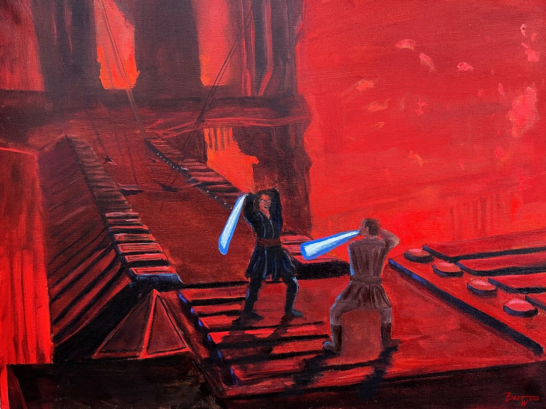 Battle on Mustafar | 12x16 Art Print | - Etsy