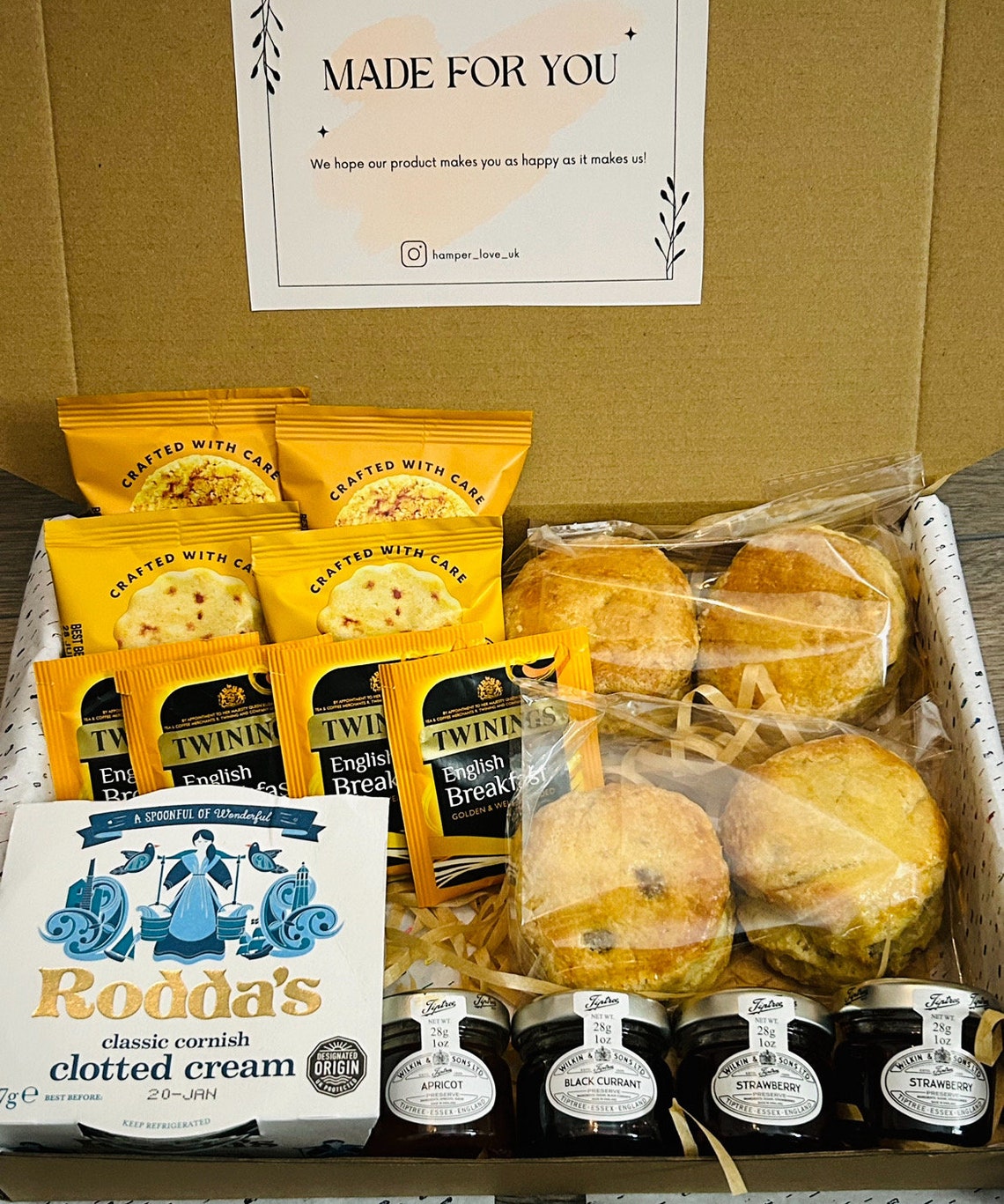 Afternoon Tea Hamper Box | Afternoon Tea for 4 | Handmade Scones ...