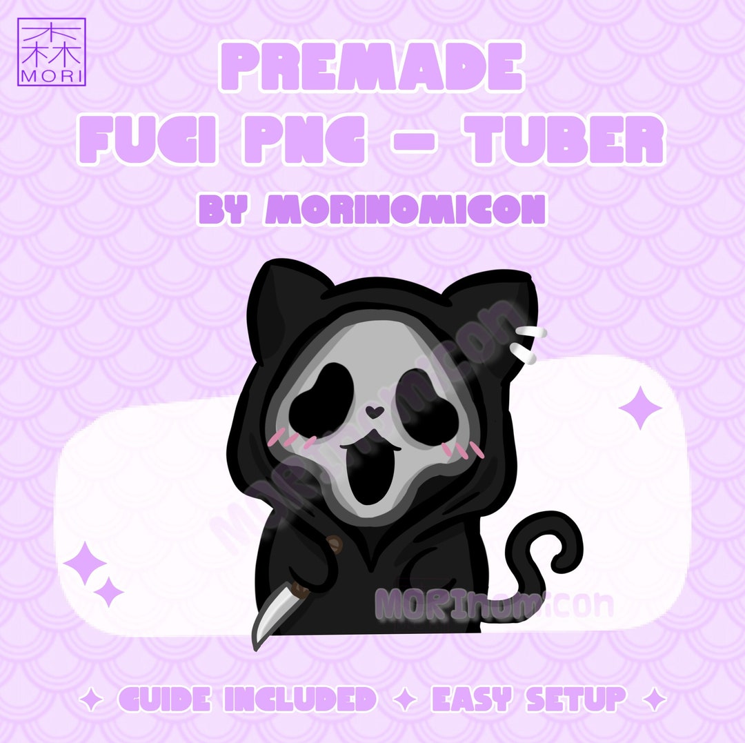 Premade FUGI PNG VTUBER Black Ghostie Cat by Morinomicon - Etsy