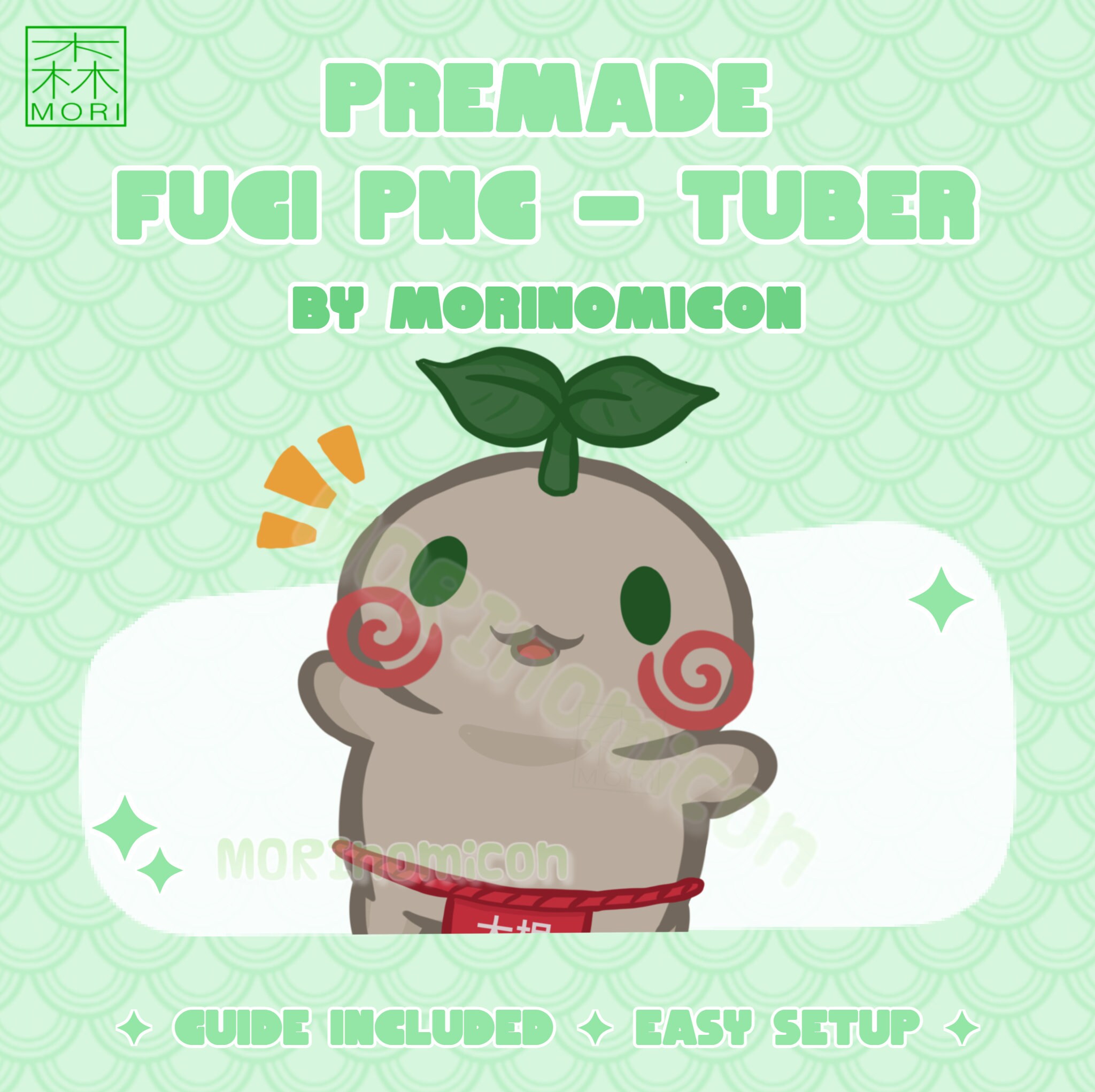 Premade FUGI PNG VTUBER Radish Sprout Sprit by Morinomicon - Etsy
