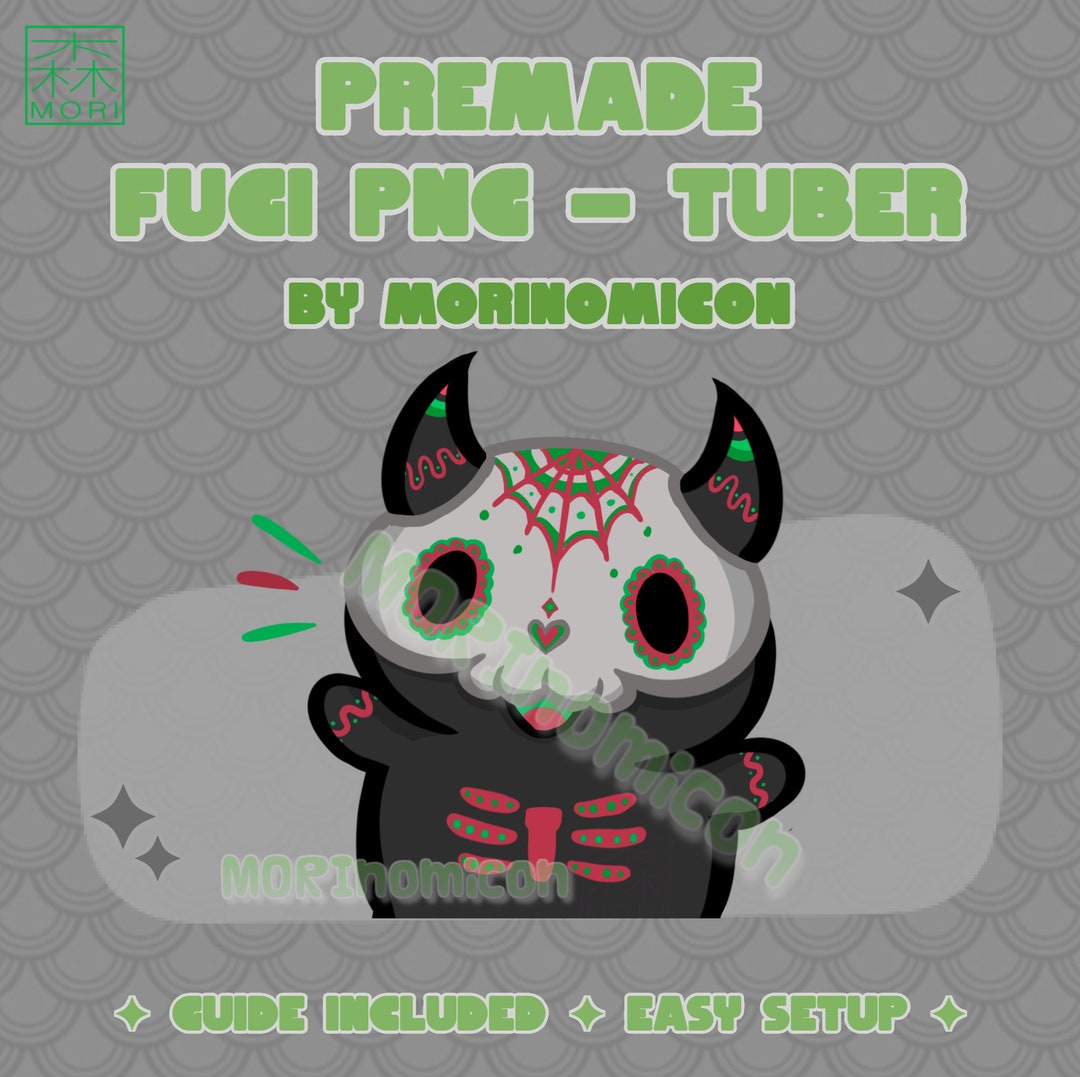 Premade FUGI PNG VTUBER Red Sugar Skull Sprit by Morinomicon - Etsy