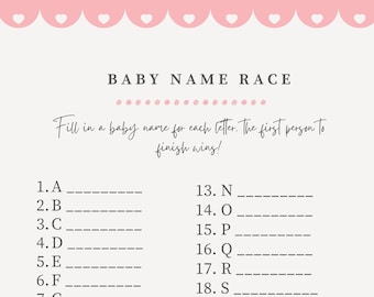 Pink Floral Baby Shower Games - Etsy