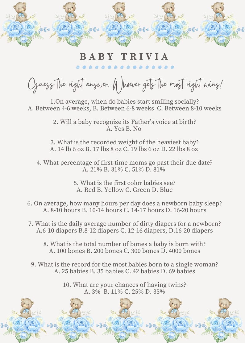 Teddy Bear Baby Shower Games - Etsy