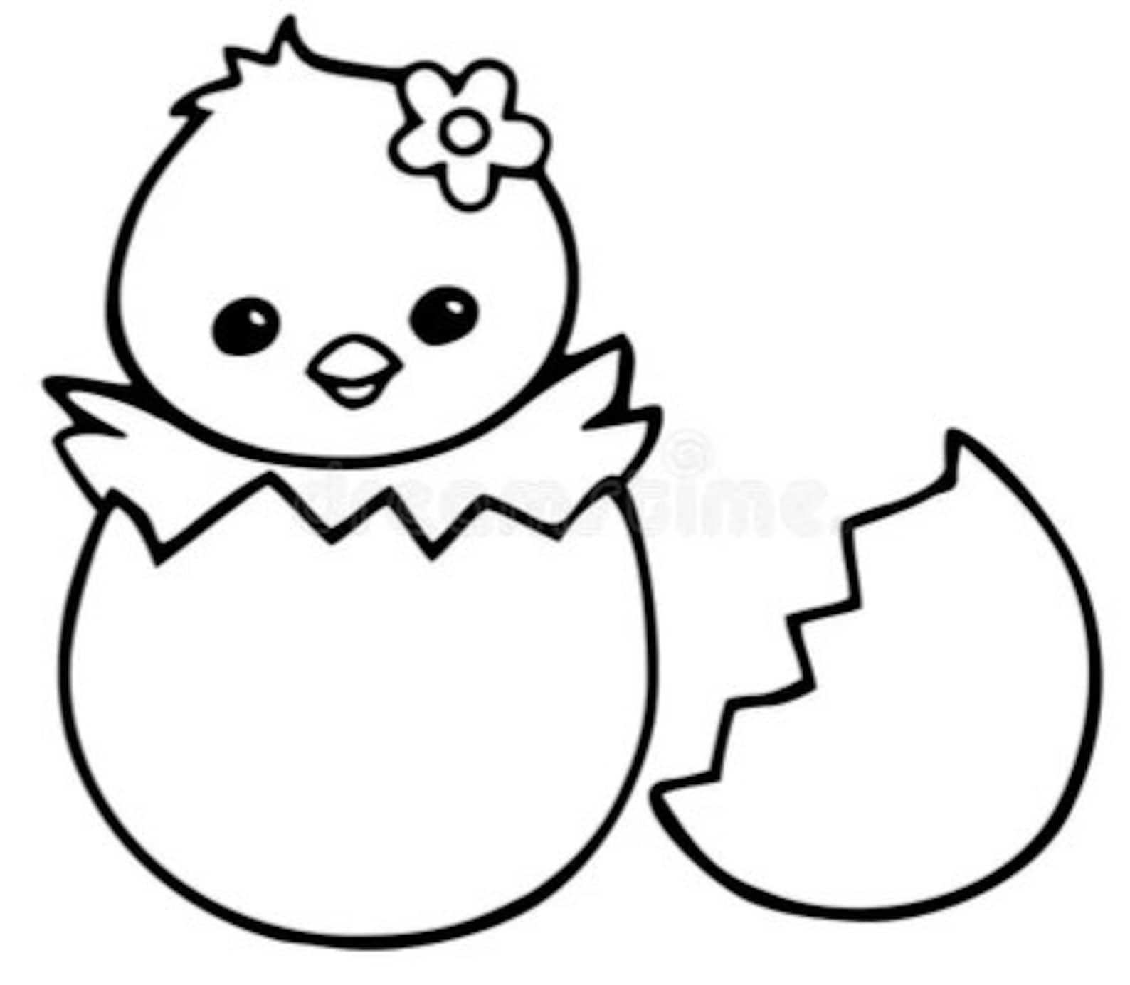 Baby Chick Coloring Pages - Etsy