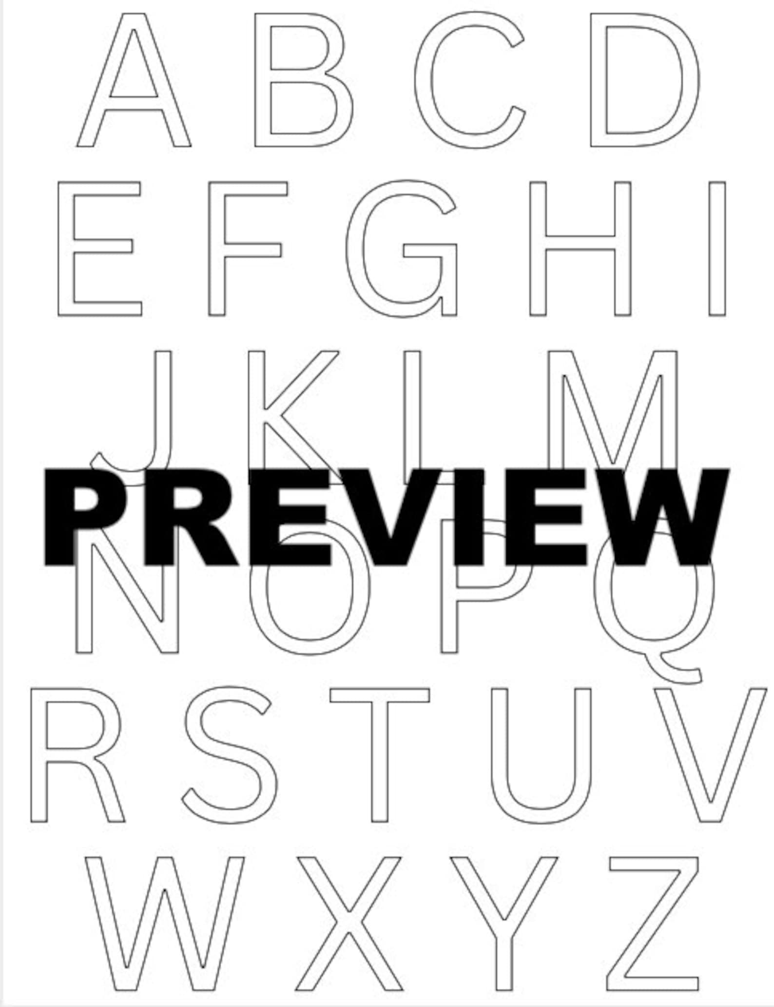 Alphabet Coloring Pages - Uppercase - Etsy