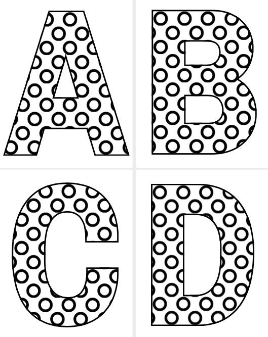 Alphabet Polka Dot Coloring Pages - Etsy