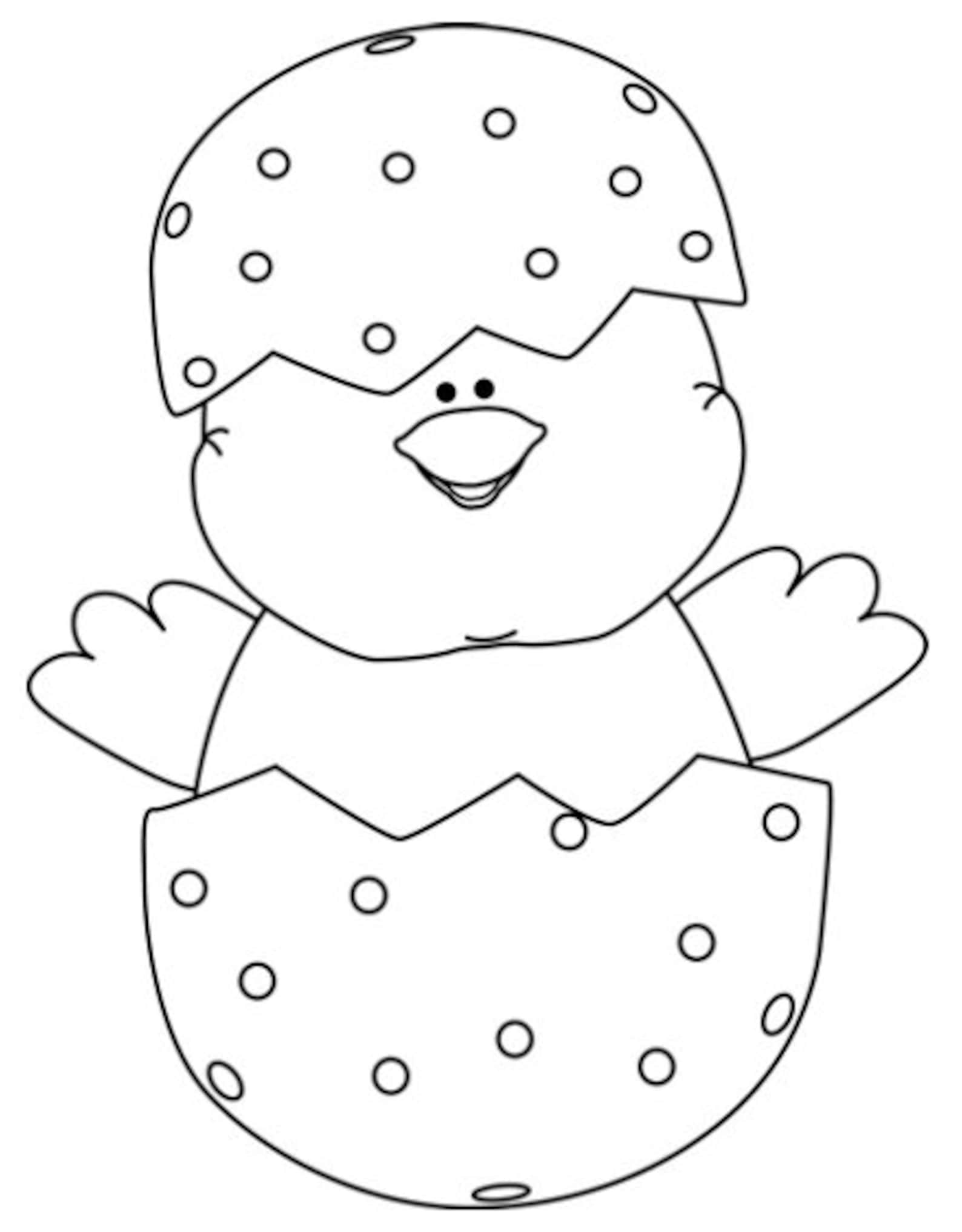 Baby Chick Coloring Pages - Etsy