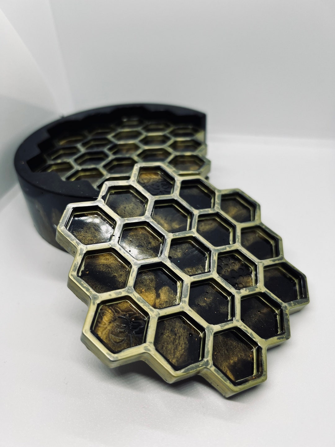 Golden Honeycomb (set of 4) Coasters - Etsy