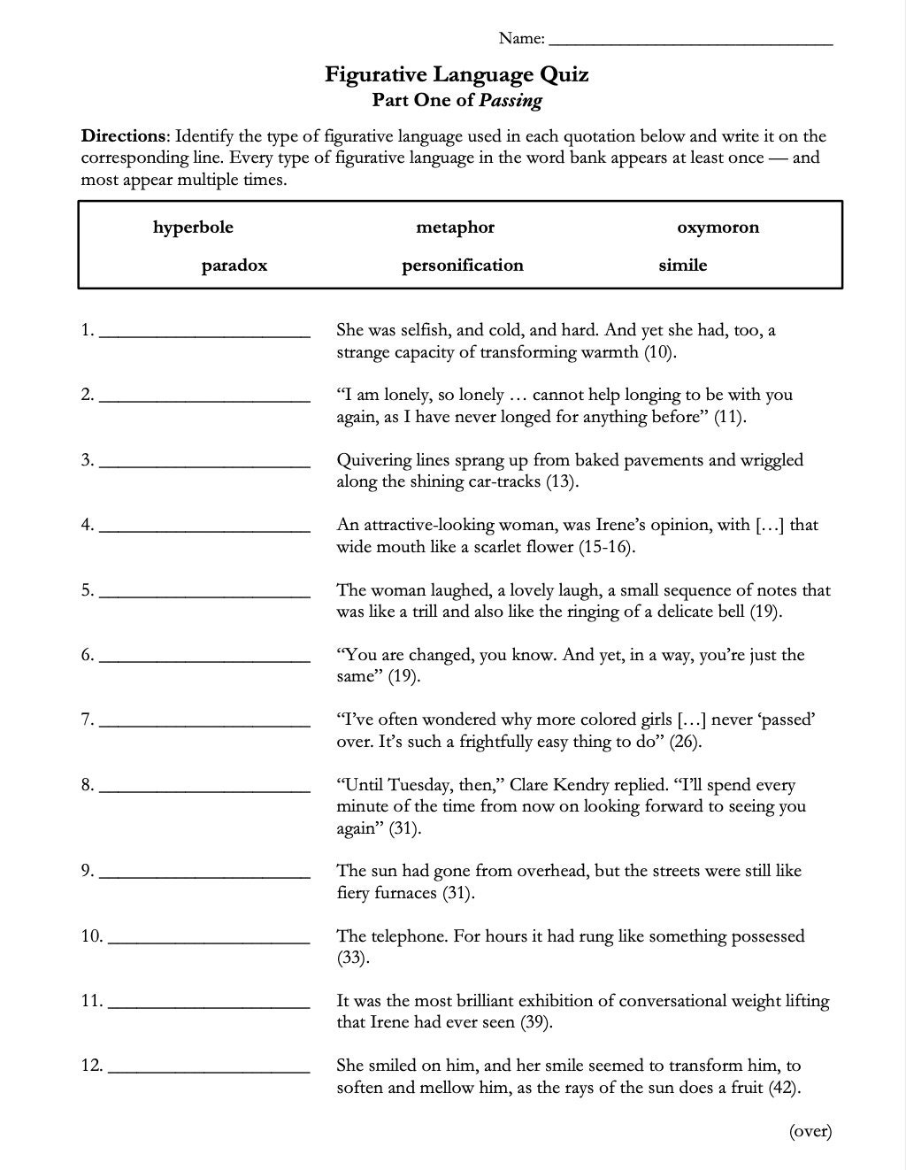 Passing by Nella Larsen | Complete Teaching Unit | Reading Quizzes ...
