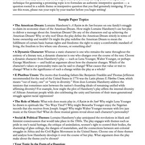 A Raisin in the Sun by Lorraine Hansberry | Complete Teaching Unit ...