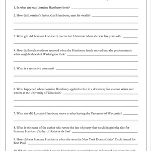 A Raisin in the Sun by Lorraine Hansberry | Complete Teaching Unit ...