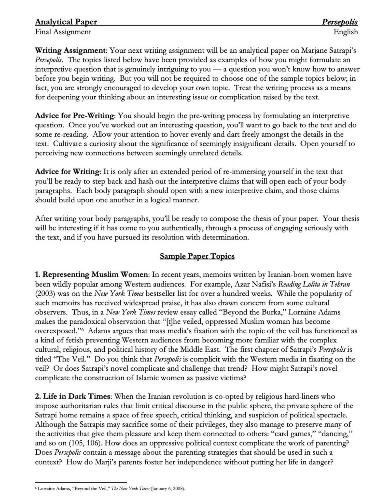 The Complete Persepolis by Marjane Satrapi | Complete Teaching Unit ...