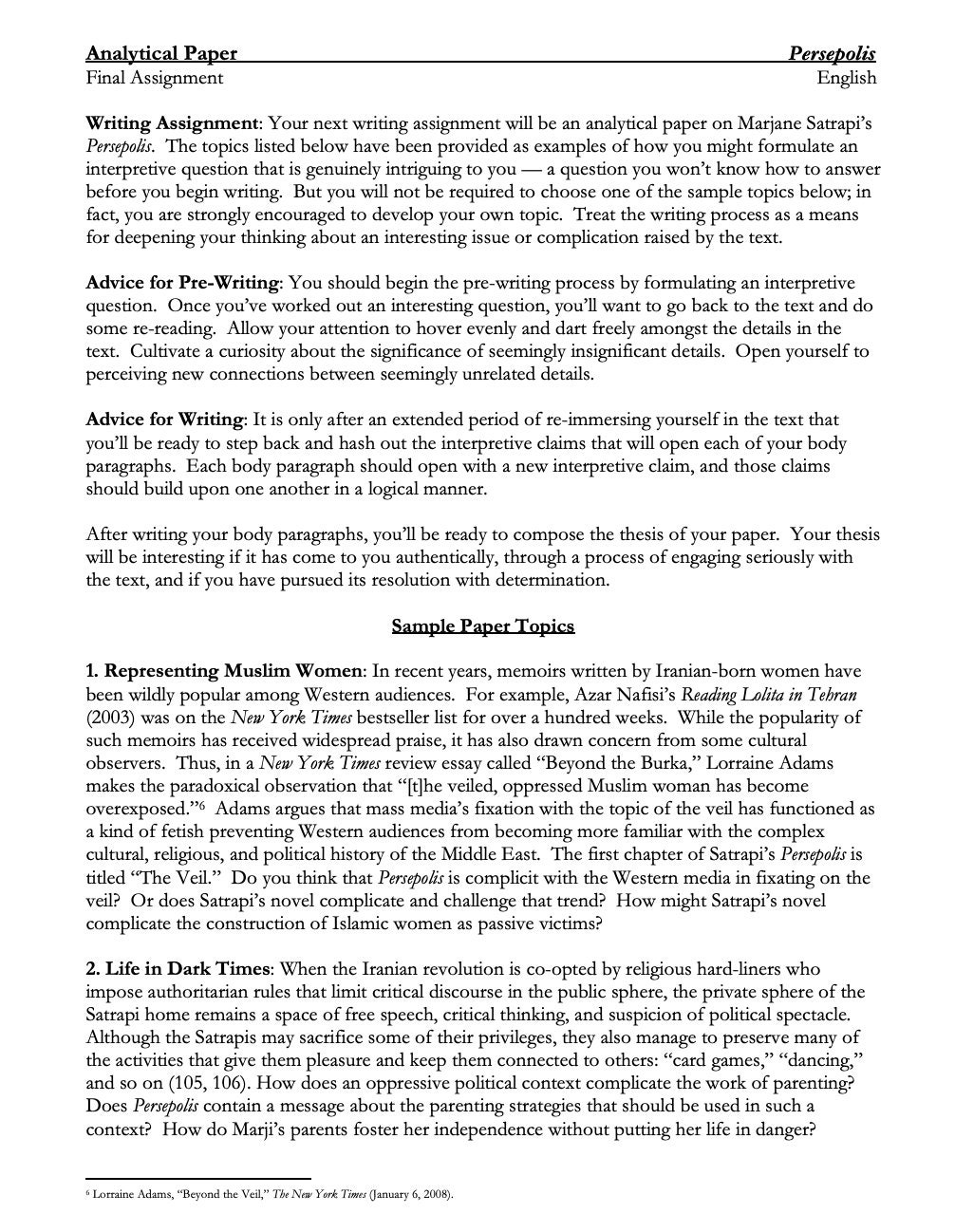 The Complete Persepolis by Marjane Satrapi | Complete Teaching Unit ...