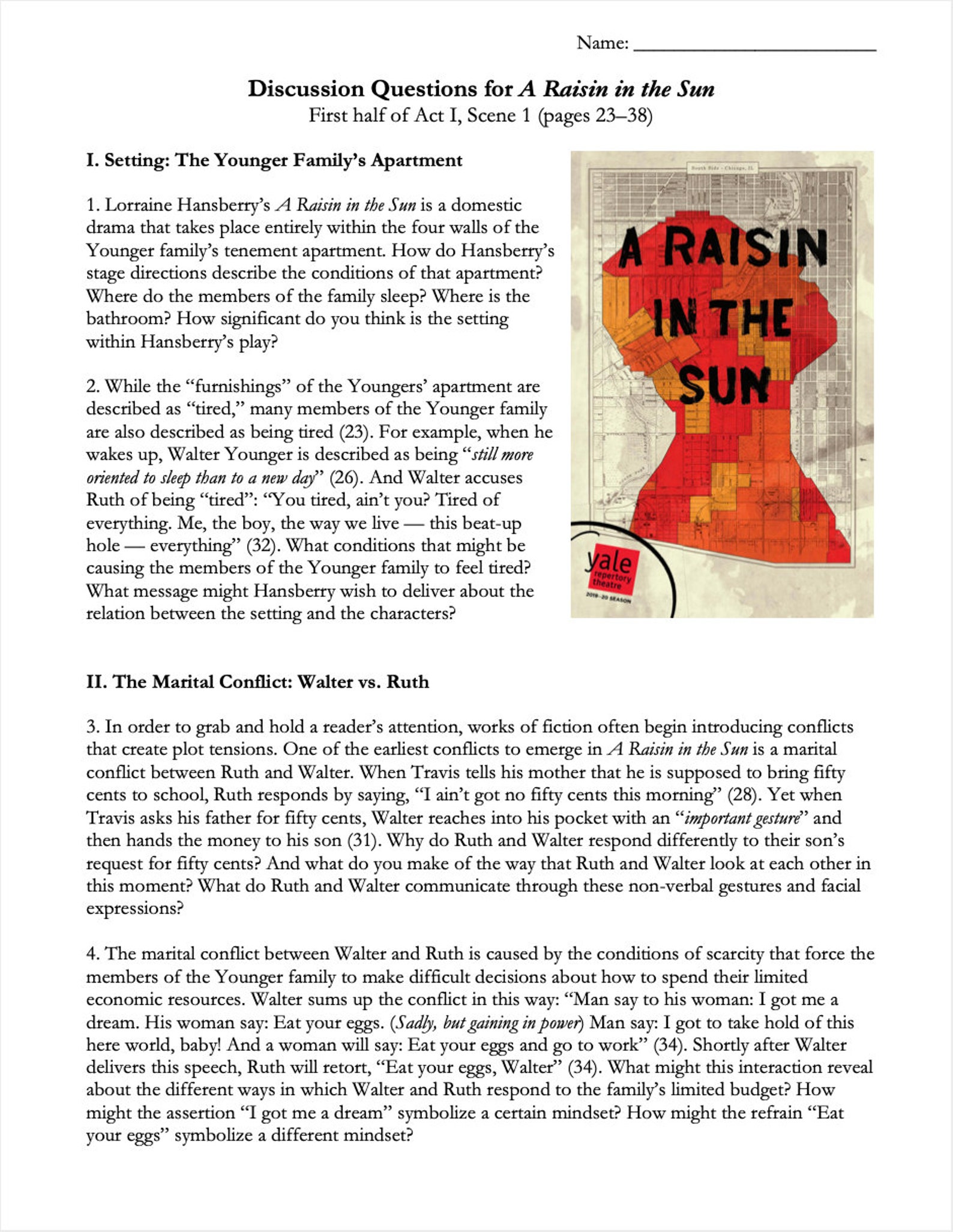 A Raisin in the Sun by Lorraine Hansberry | Complete Teaching Unit ...