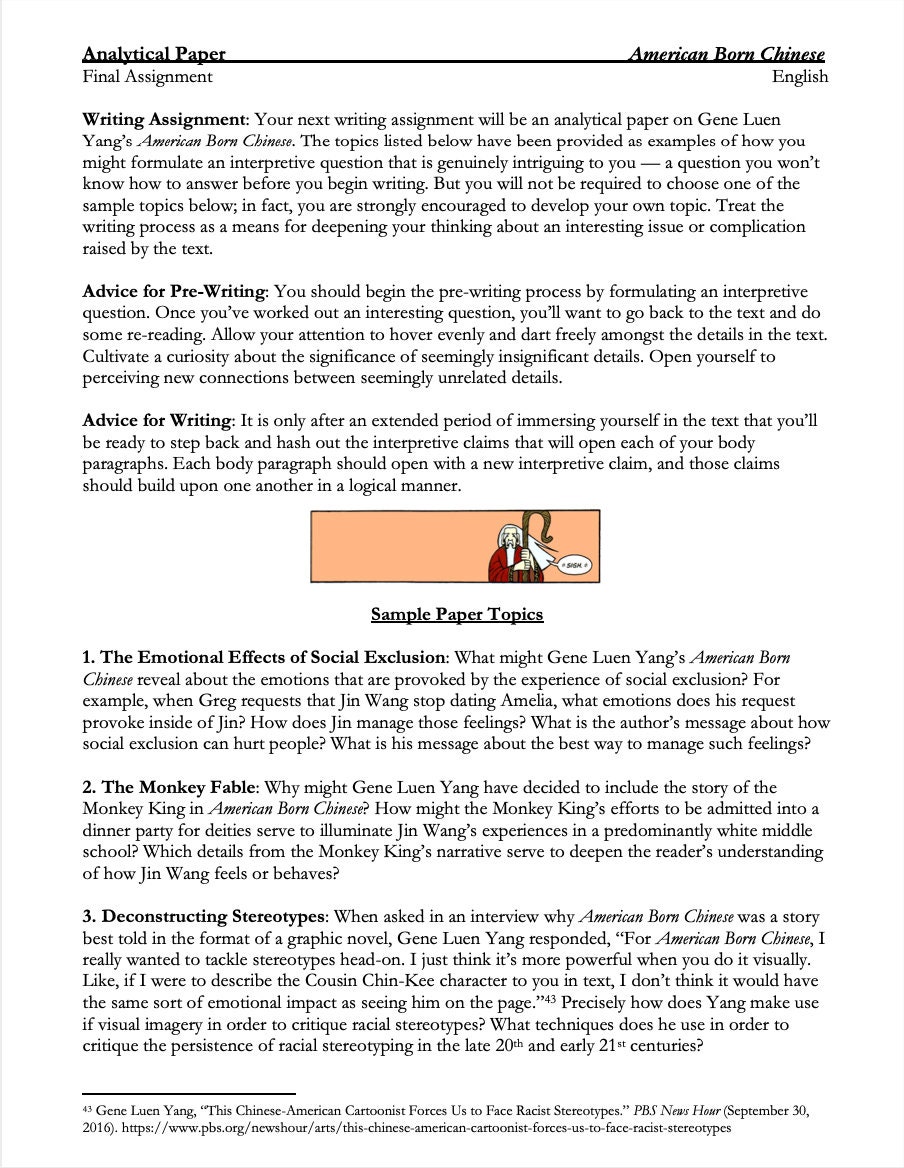 American Born Chinese by Gene Luen Yang | Complete Teaching Unit ...