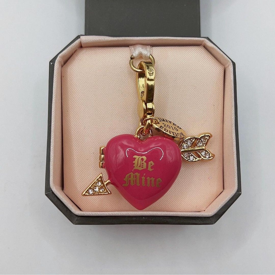 B08-juicy Couture Pink Heart Locket With Arrow Charm - Etsy