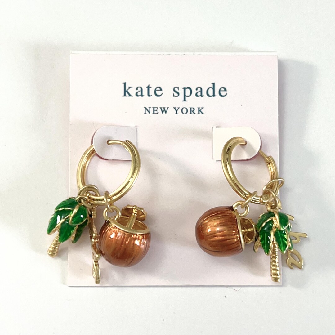 Kate Spade Coconut Drink and Palm Tree Earrings - Etsy
