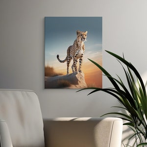 Cheetah Wall Art Print, African Wildlife Photography, Sunset Safari ...