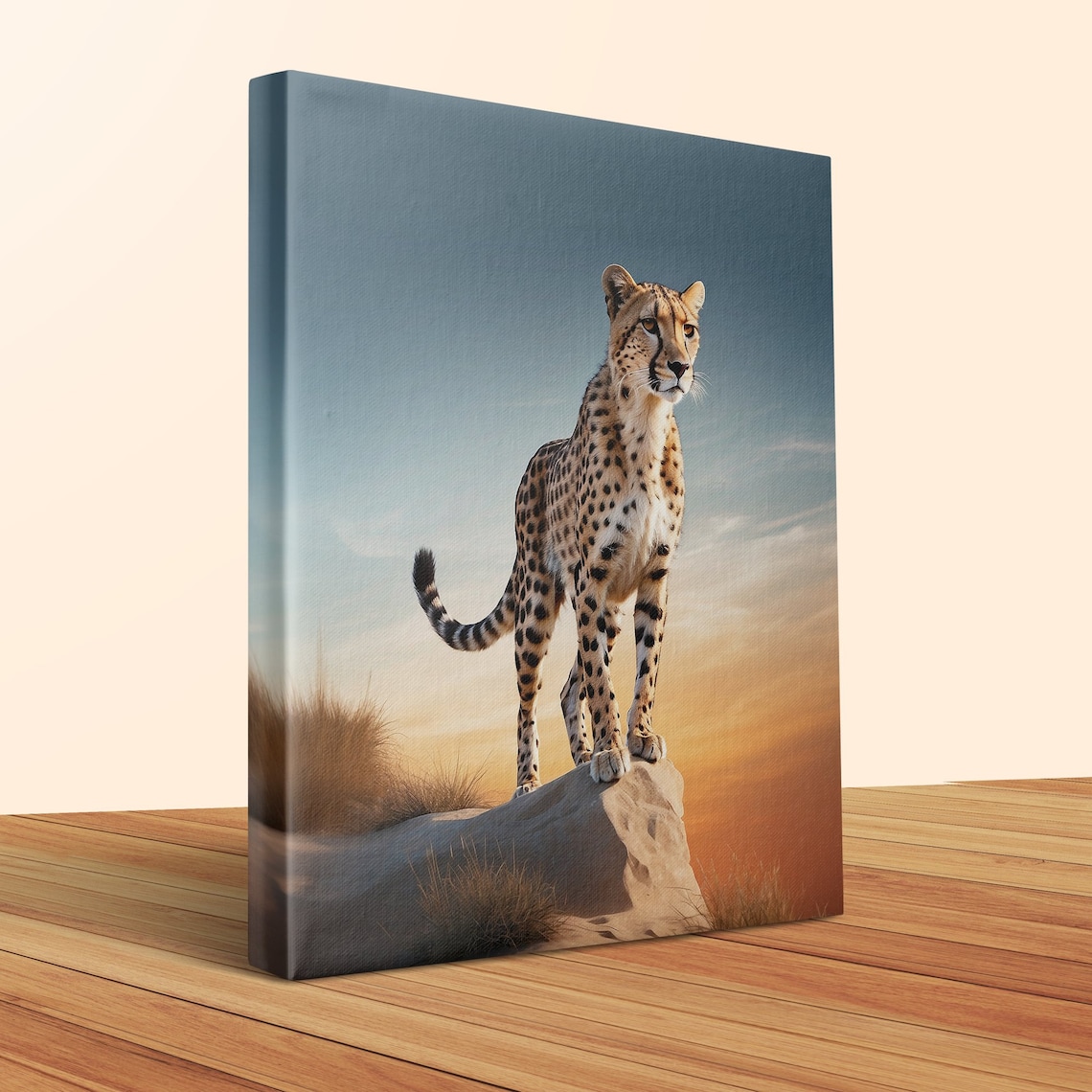Cheetah Wall Art Print, African Wildlife Photography, Sunset Safari ...