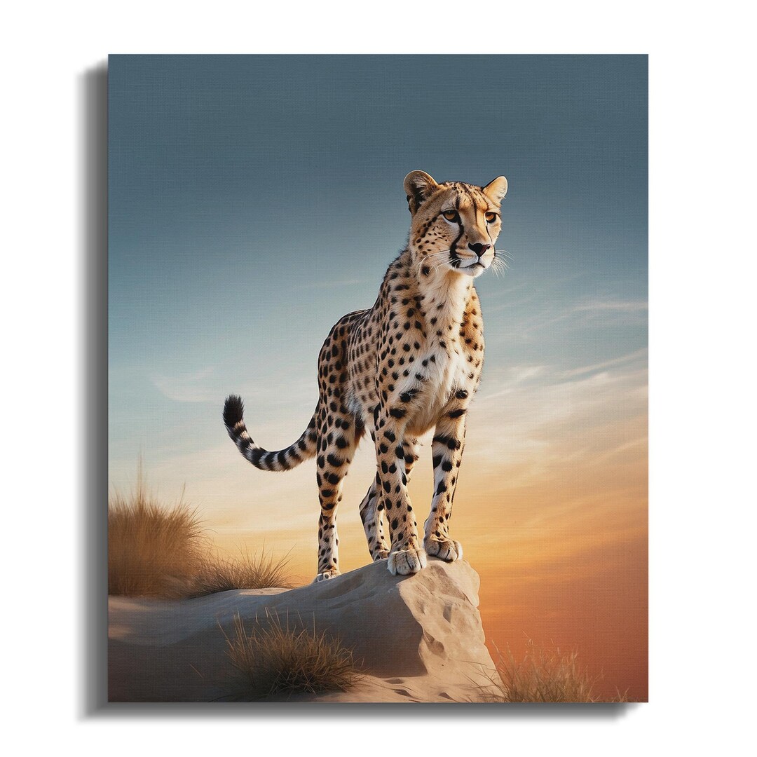 Cheetah Wall Art Print, African Wildlife Photography, Sunset Safari ...