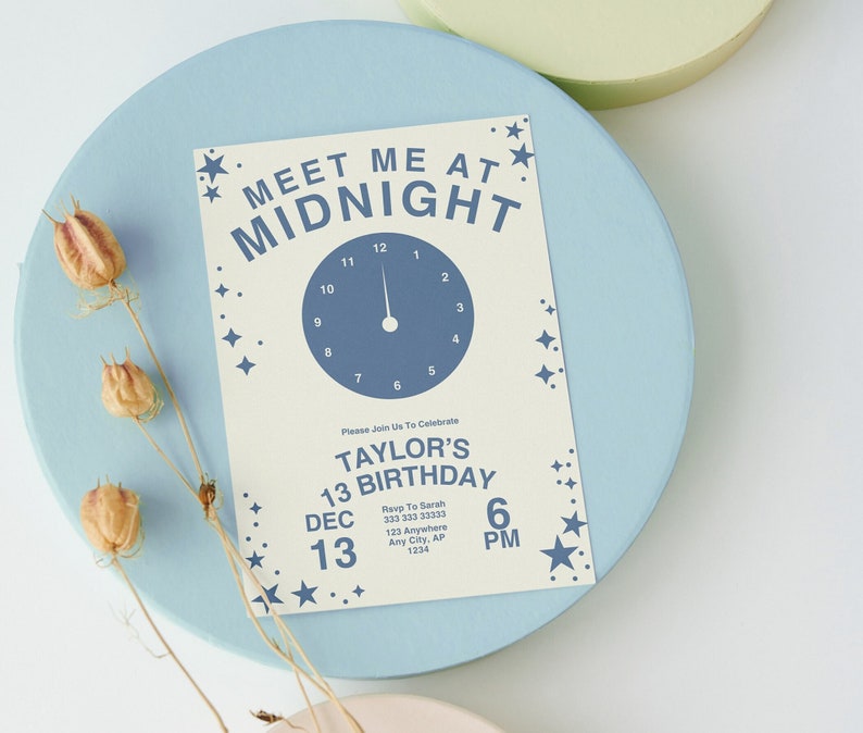 Meet Me at Midnight Party Invitation, Taylor Midnights Inspired ...