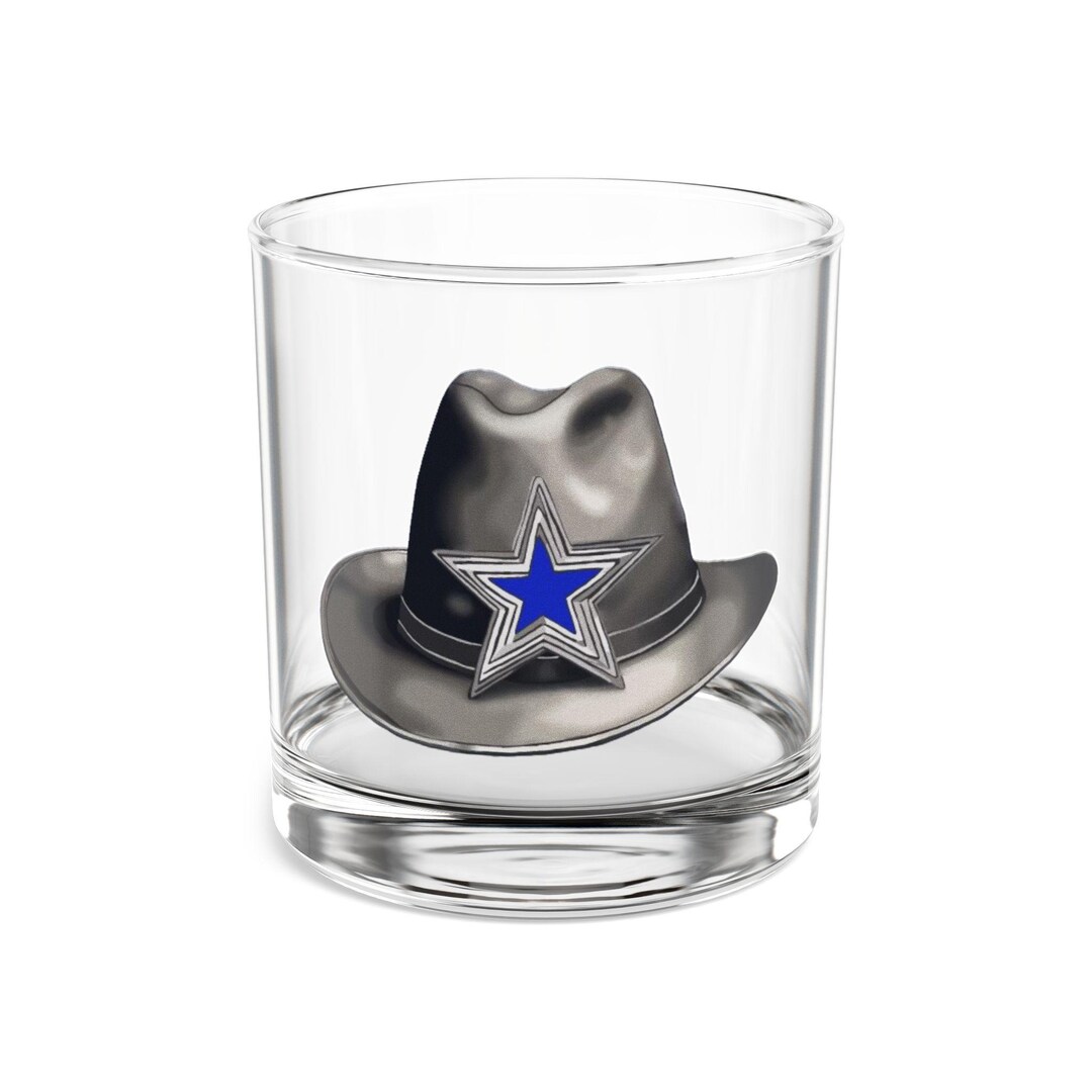 Dallas Cowboys Inspired 10oz Rocks Glass - Team Spirit Barware - Hand ...