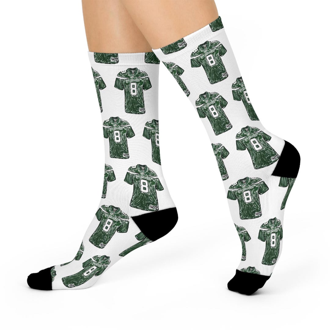 New York Jets Aaron Rodgers #8 Jersey Socks – 2024 Hand-drawn Exclusive ...