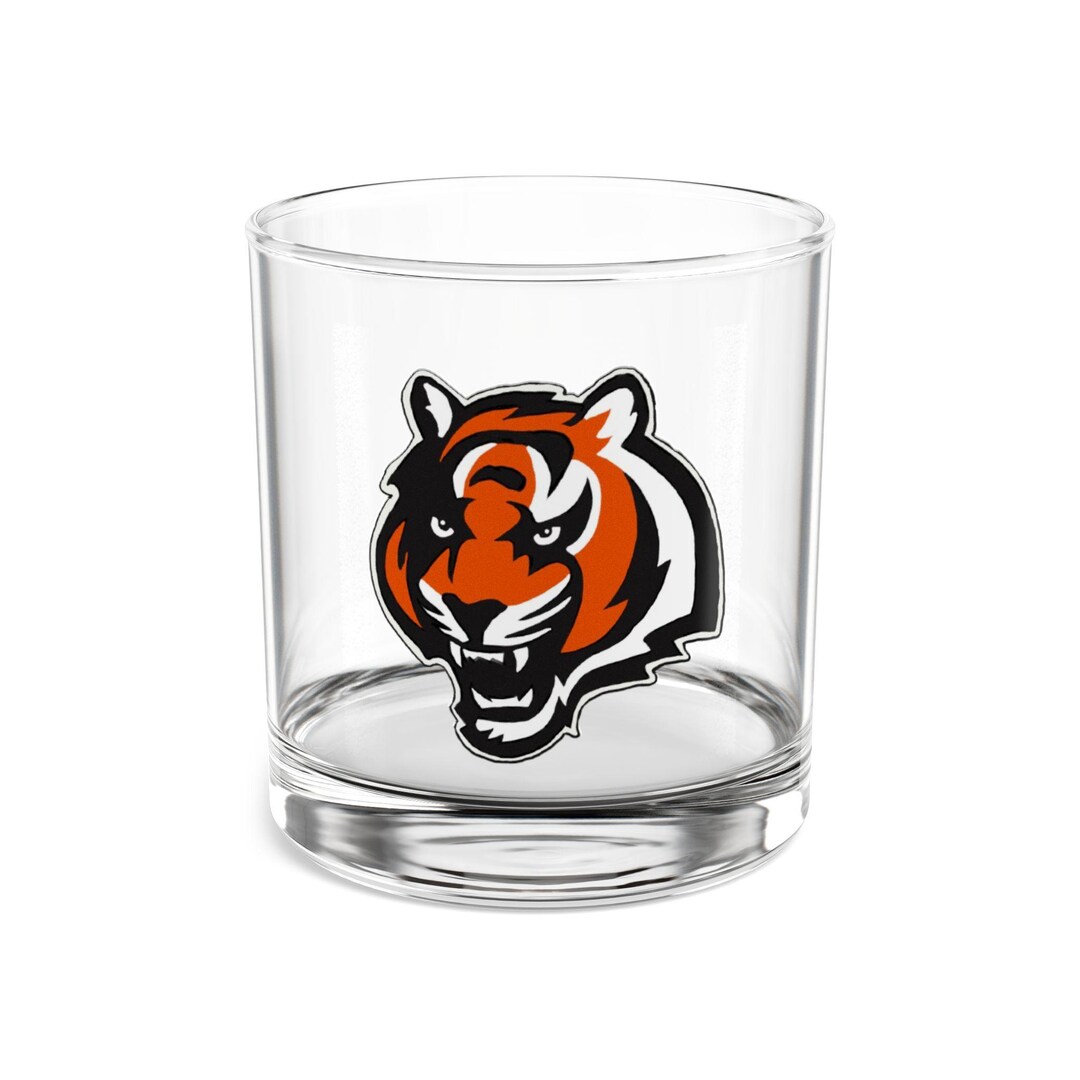 Cincinnati Bengals Old Logo Rocks Glass - 10oz Hand-drawn Tiger - Etsy