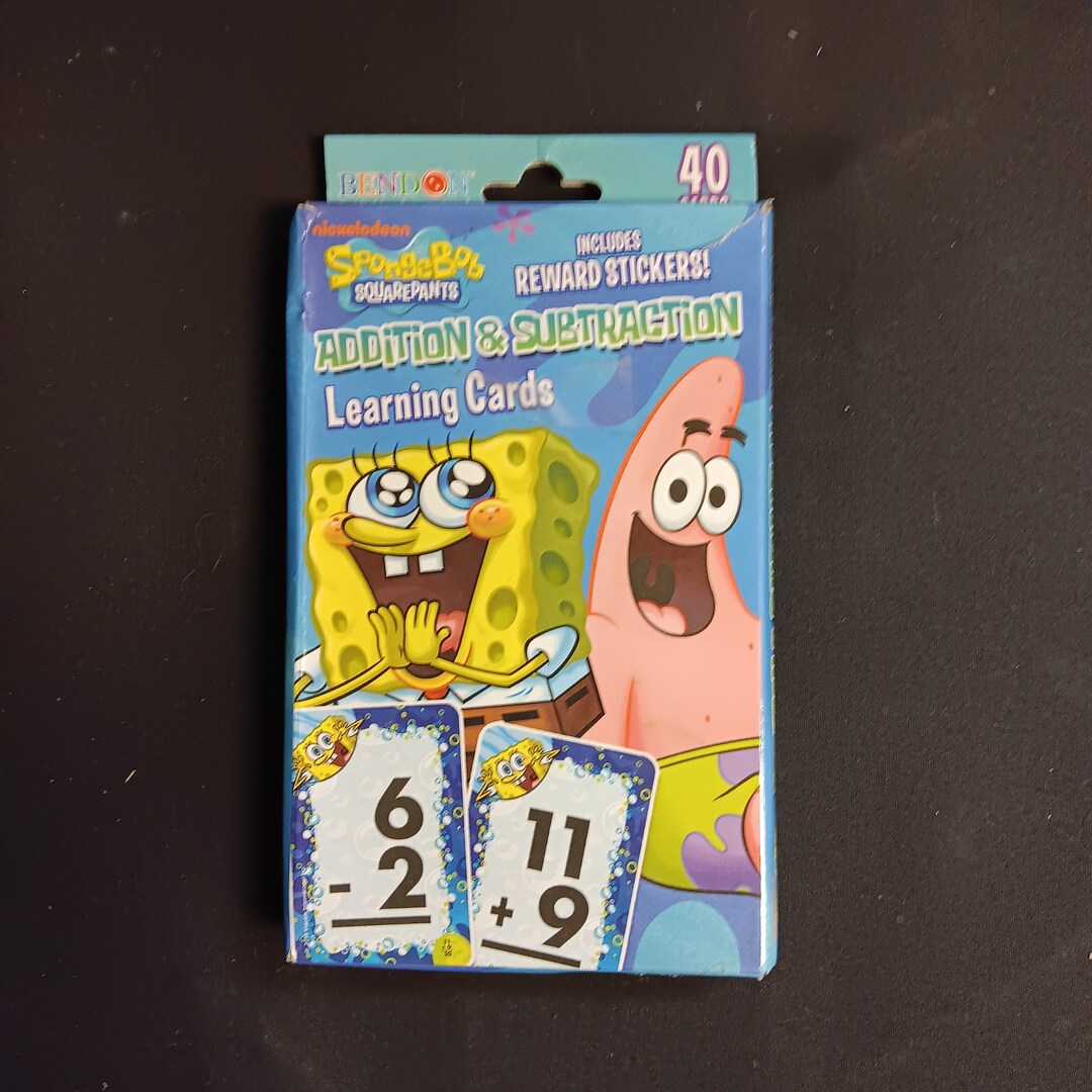 Spongebob Addition & Subtraction Learning Cards - Etsy