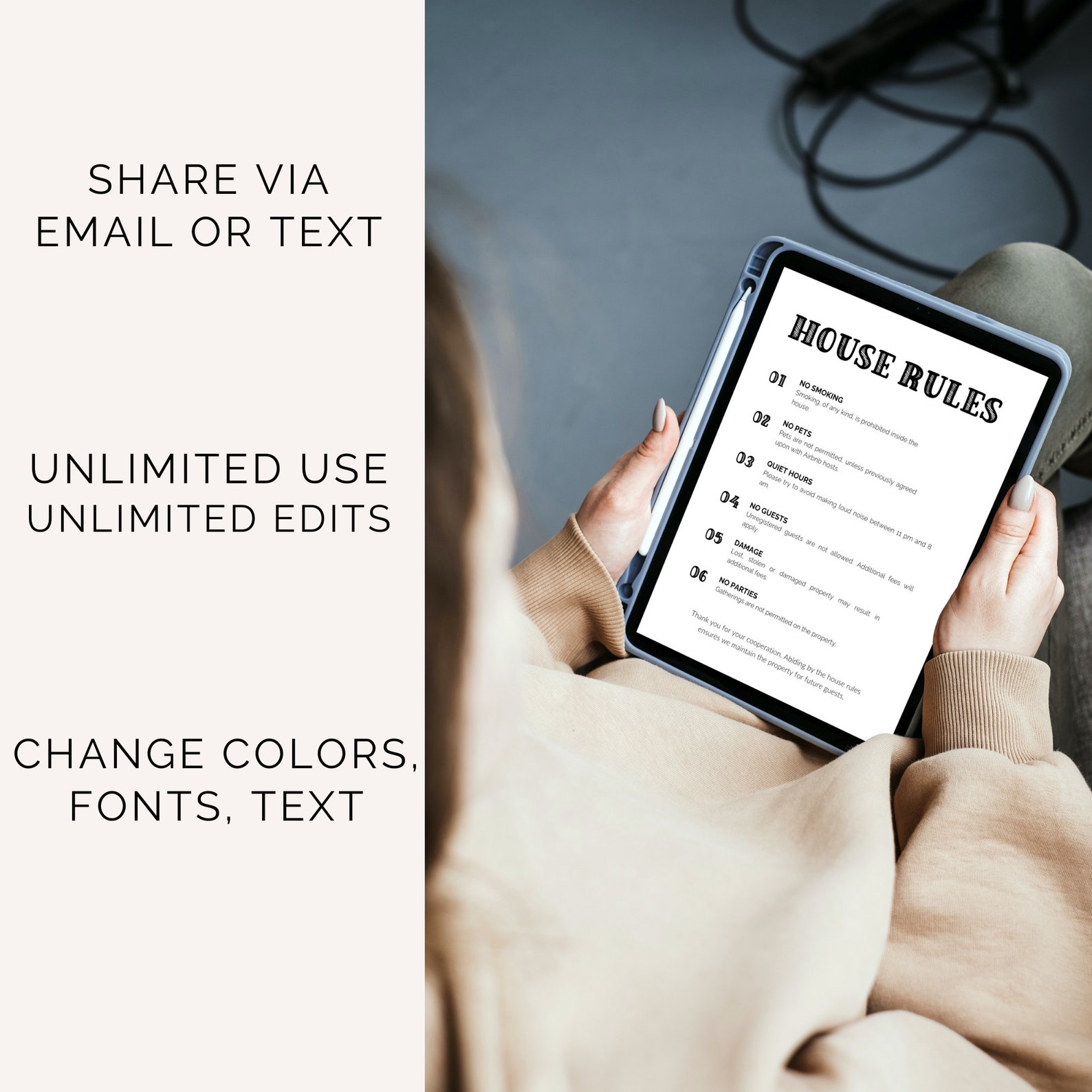 Editable Airbnb Welcome Guide Signage, Printable Short Term Rental ...