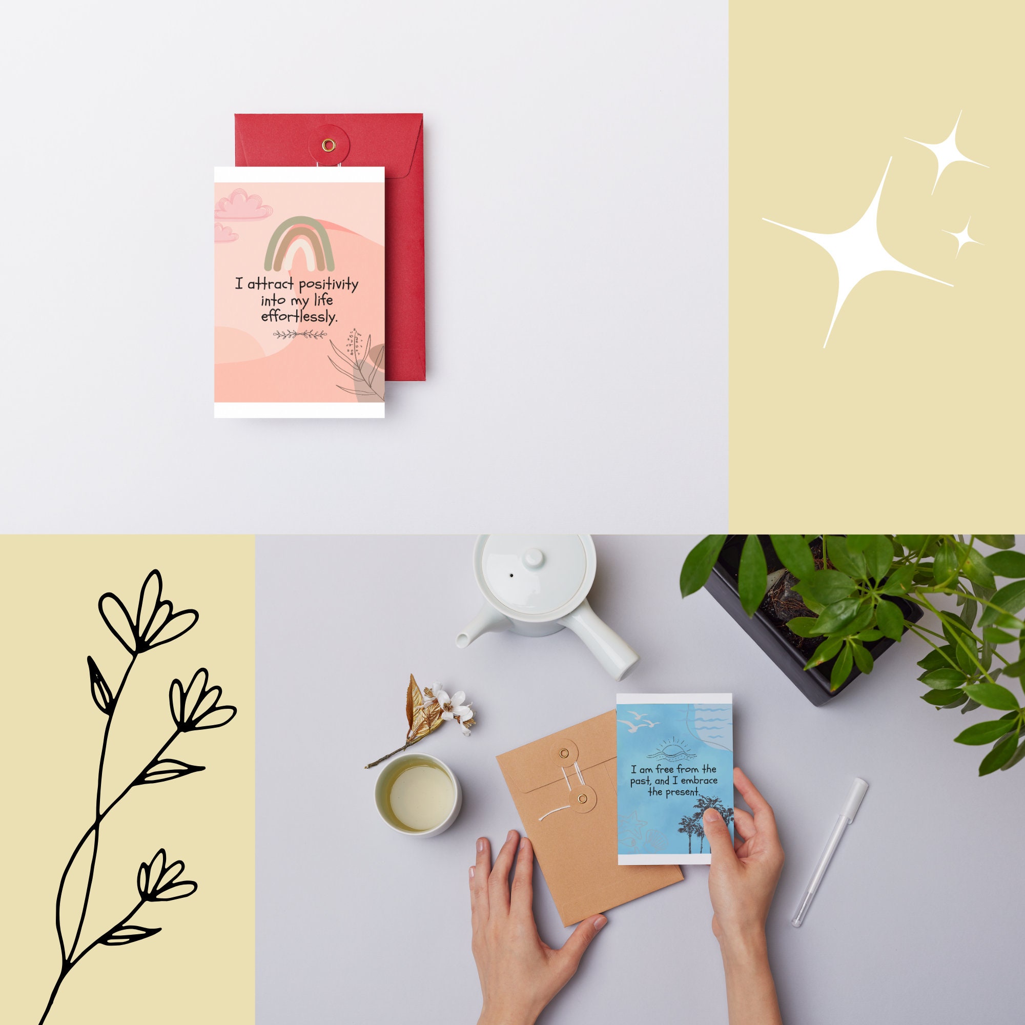 Affirmation Cards, Positive Quote Flash Cards,self Esteem, Confidence ...