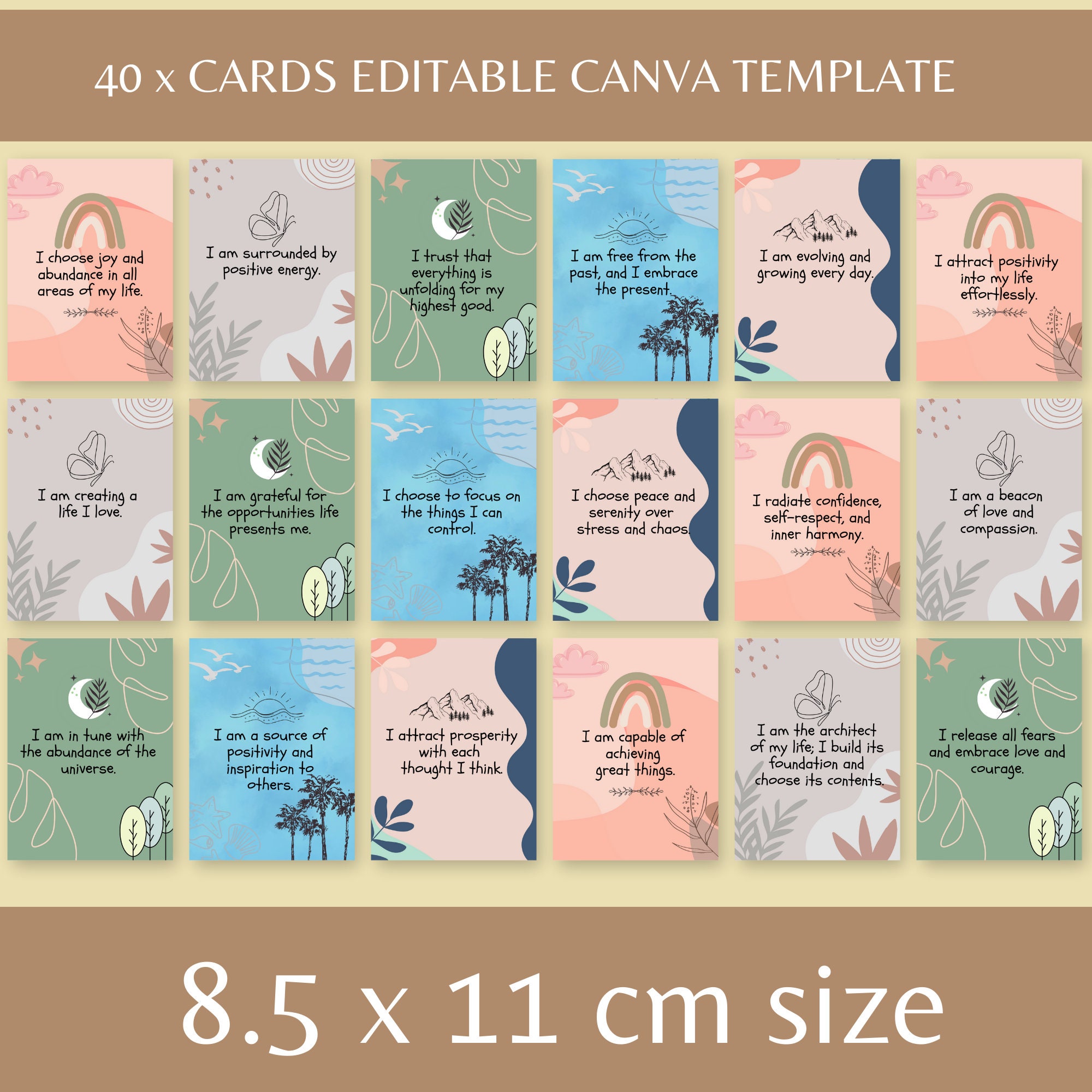 Affirmation Cards, Positive Quote Flash Cards,self Esteem, Confidence ...