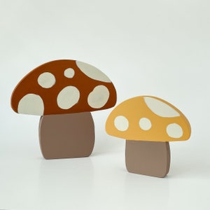 Woodland Nursery Wooden Mushroom Decor Montessori Bookshelf Toys Set ...