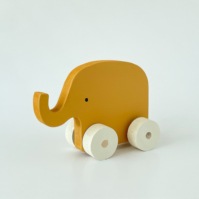 Handmade Wooden Elephant Pull Toy: Montessori Nursery Decor - Etsy