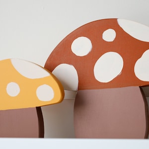 Woodland Nursery Wooden Mushroom Decor Montessori Bookshelf Toys Set ...