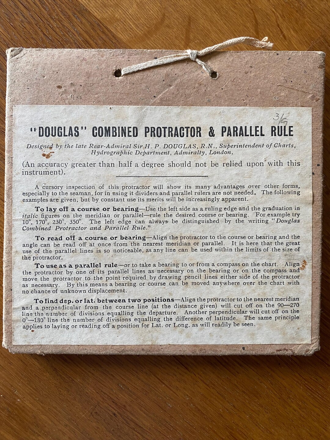 Douglas Combined Protractor and Parallel Rule - Etsy