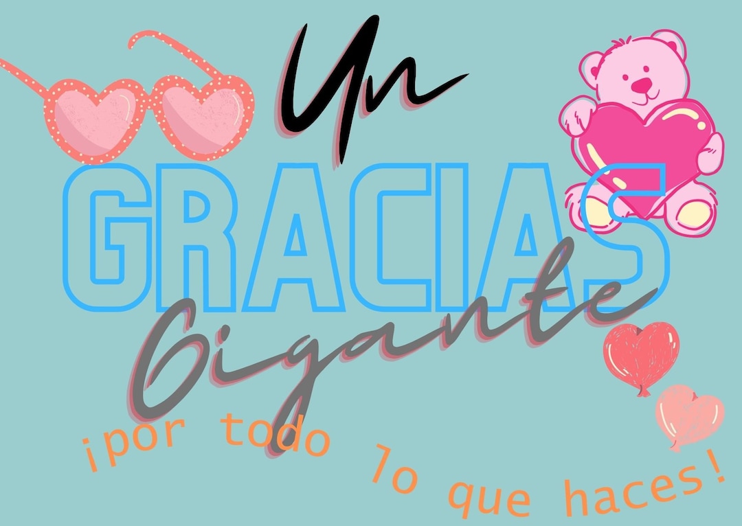 Tarjeta de agradecimiento imprimible en jpg para dar las gracias por ...