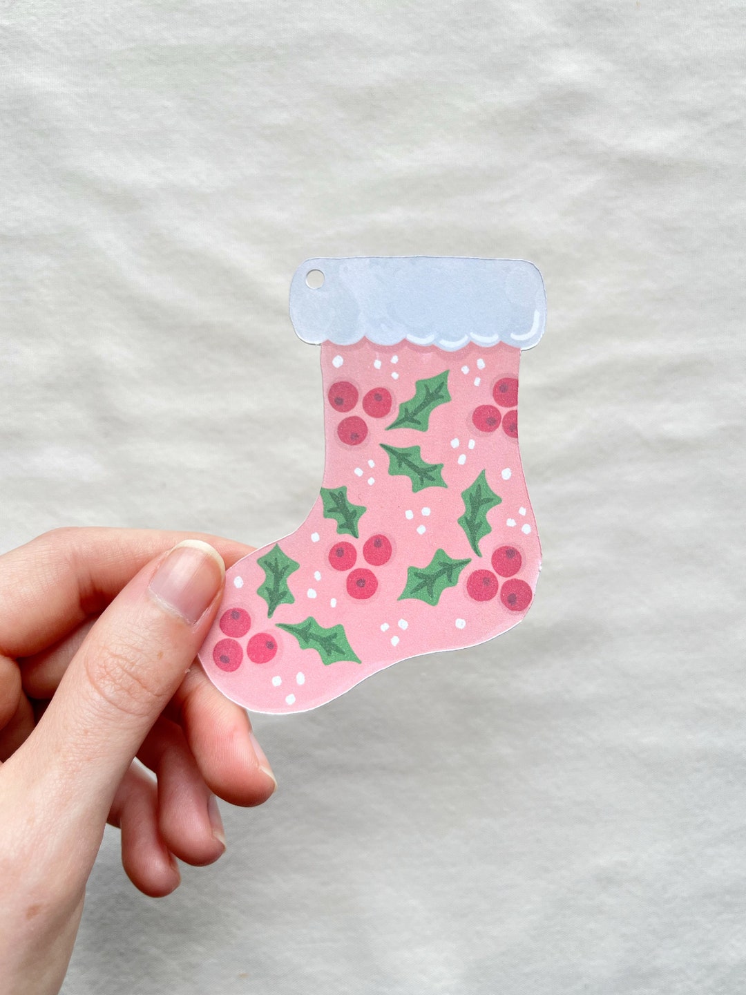 Set of 8 Christmas Gift Tags Stocking Die Cut Holiday Gift Tag Set With ...