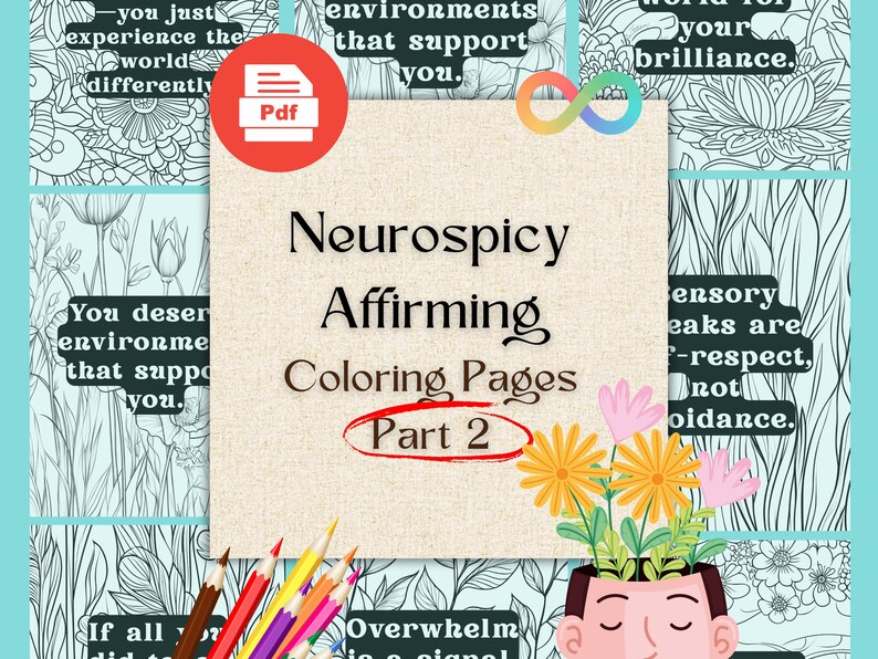 Neurospicy Affirming Coloring Pages | Neurodivergent, ADHD, Autism ...