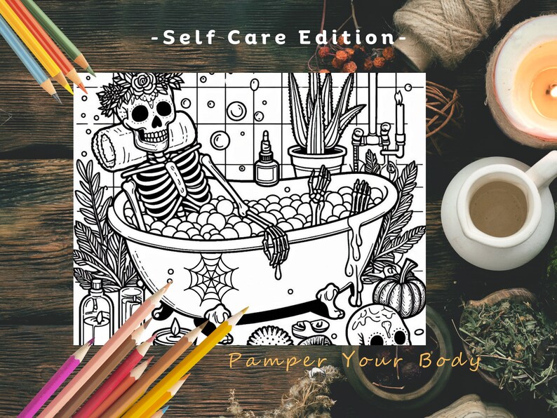 Halloween Self Care Coloring Pages | Printable Coloring Pages | Witches ...