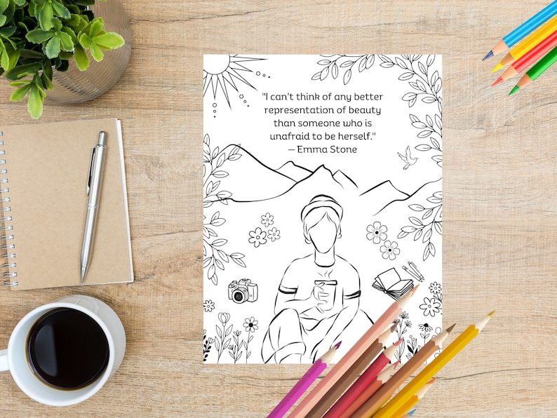 Body Positive Coloring Pages | Self Love Affirmations | Positive ...