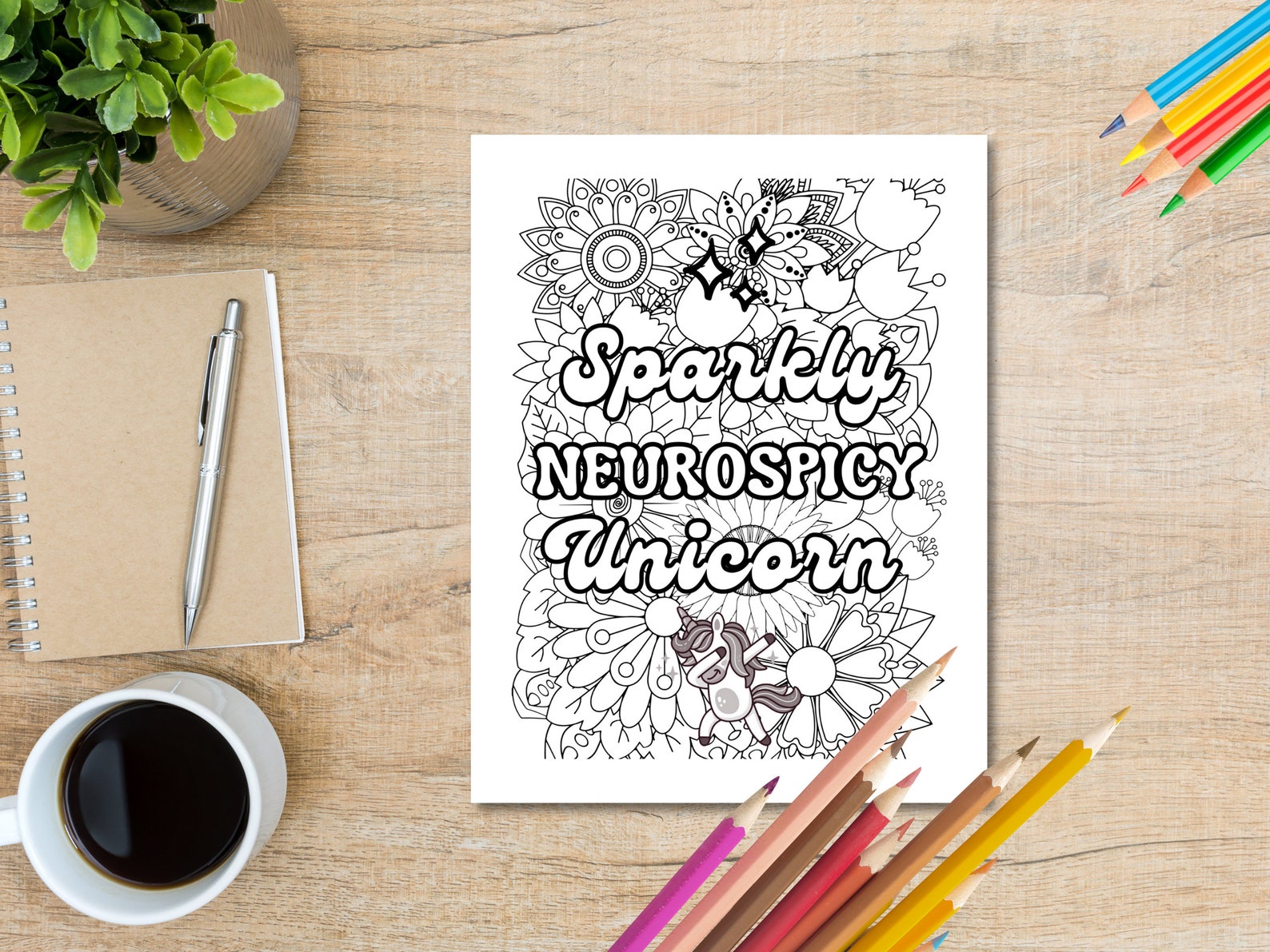 Neurospicy Coloring Pages ADHD, Autism, Neurodivergent Neuro Affirming ...