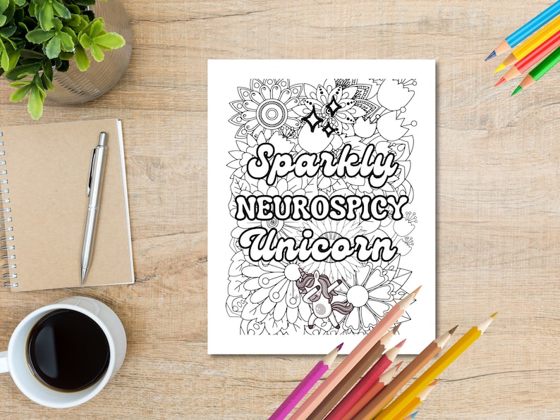 Neurospicy Affirming Coloring Pages | Neurodiversity Art (PDF Download ...