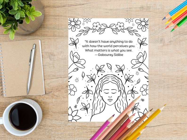 Body Positive Coloring Pages Self Love Affirmations Positive Messages