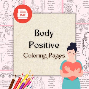 Body Positive Affirmations Coloring Pages | Self Love, Feminist (PDF ...