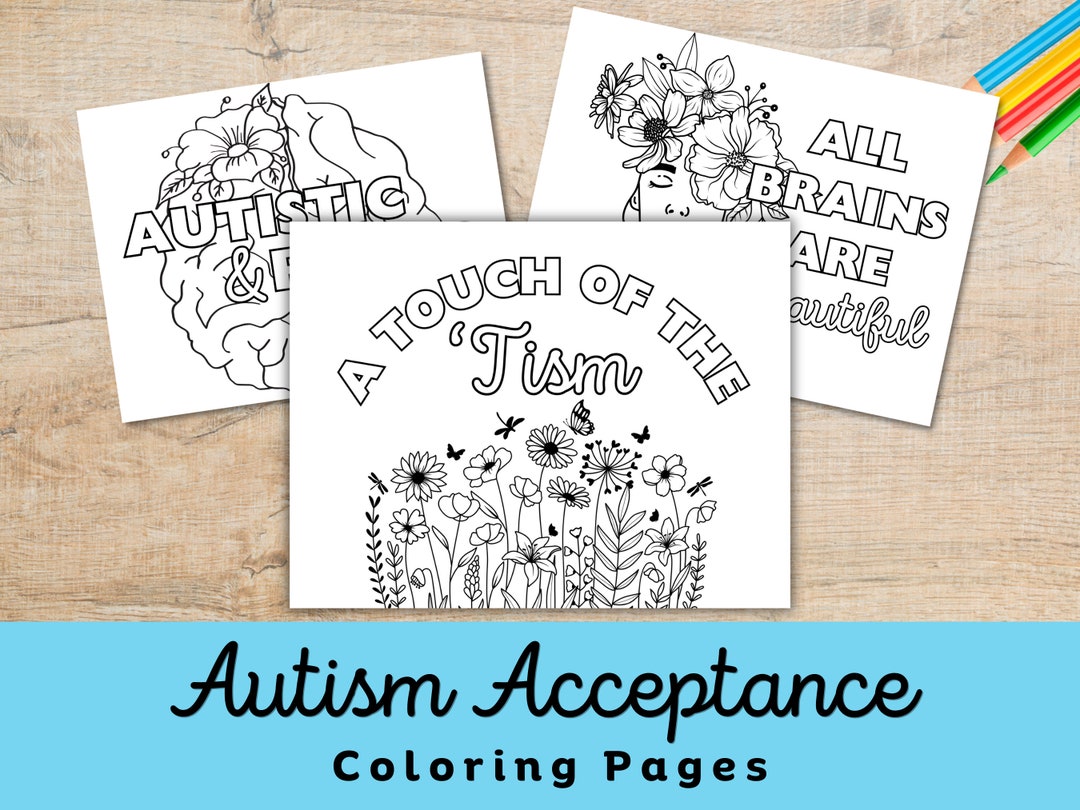 Autism Acceptance Coloring Pages Autism, Audhd, Neurodivergent Autism ...